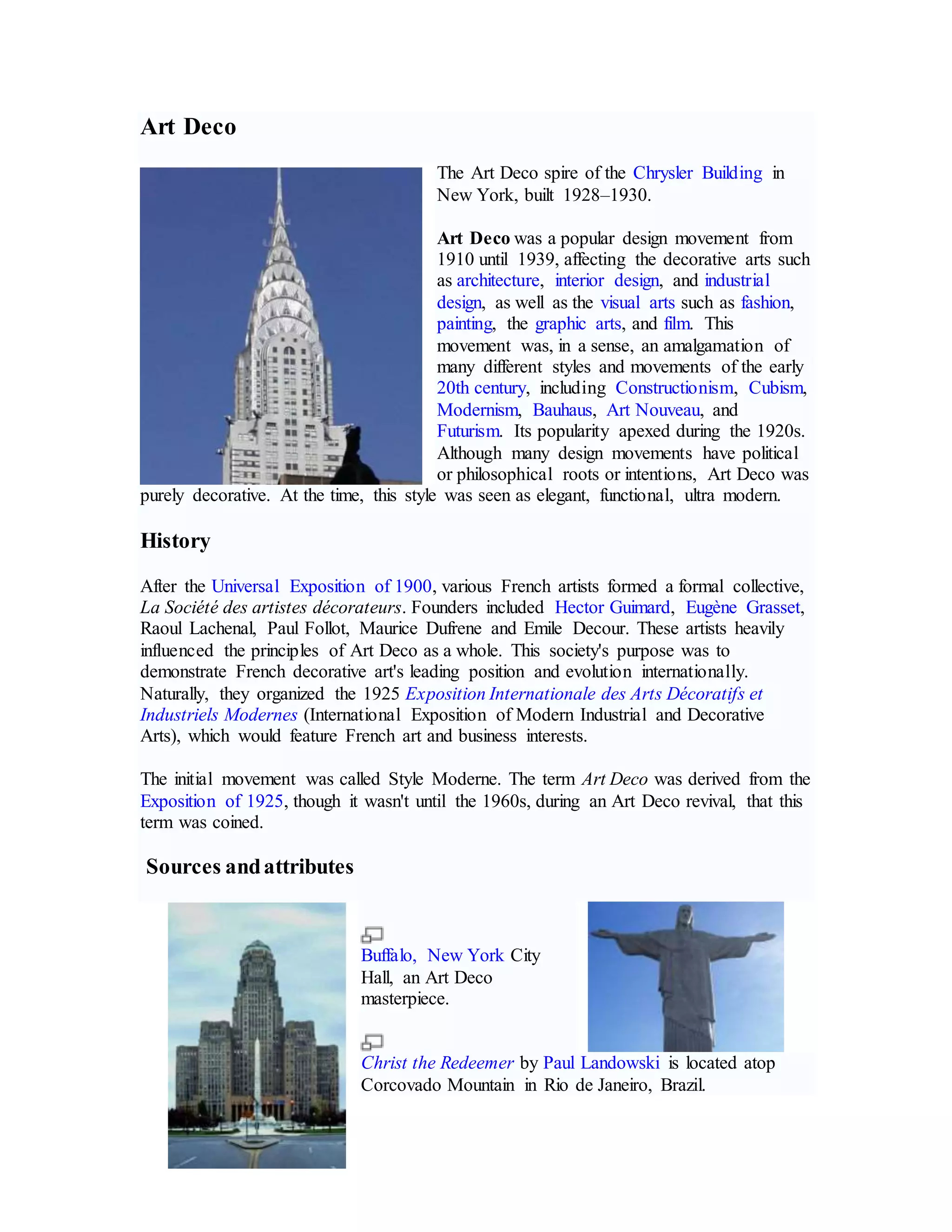 Art deco | DOC | Arts and Crafts | Hobbies & Interests