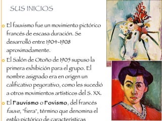 grandes corrientes del arte.impresionismo fauvismo expresionismo ...