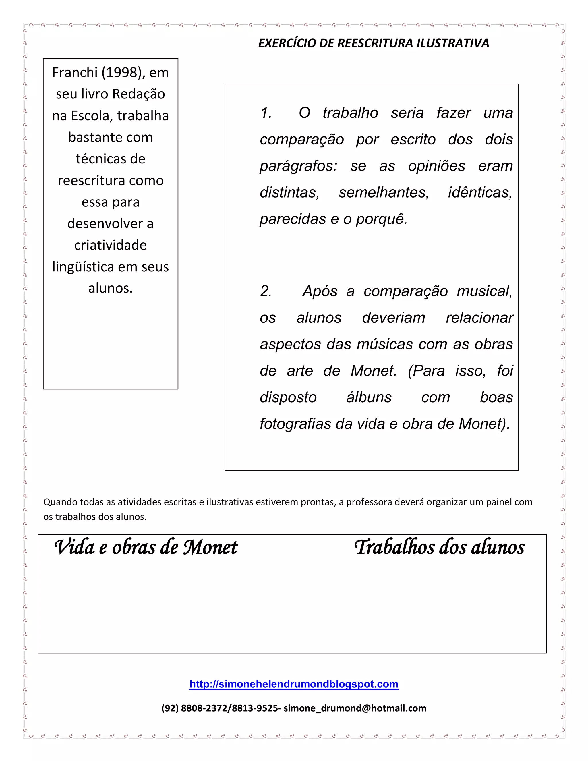 Arte 7º ano monet e a música simone helen drumond | PDF
