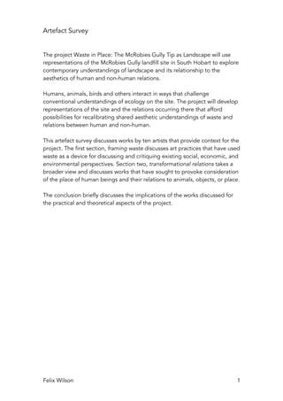 Artefact Survey | PDF