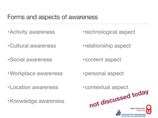 Understanding the meaning of awareness in Research Networks | PPT
