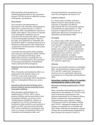 Artemether 20mg and lumefantrine 120mg tablets smpc taj pharmaceuticals ...