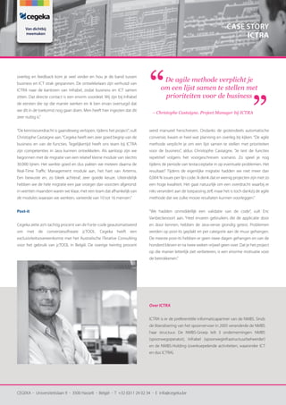 Infrabel en ICTRA een jaar vroeger klaar dankzij Agile. | PDF