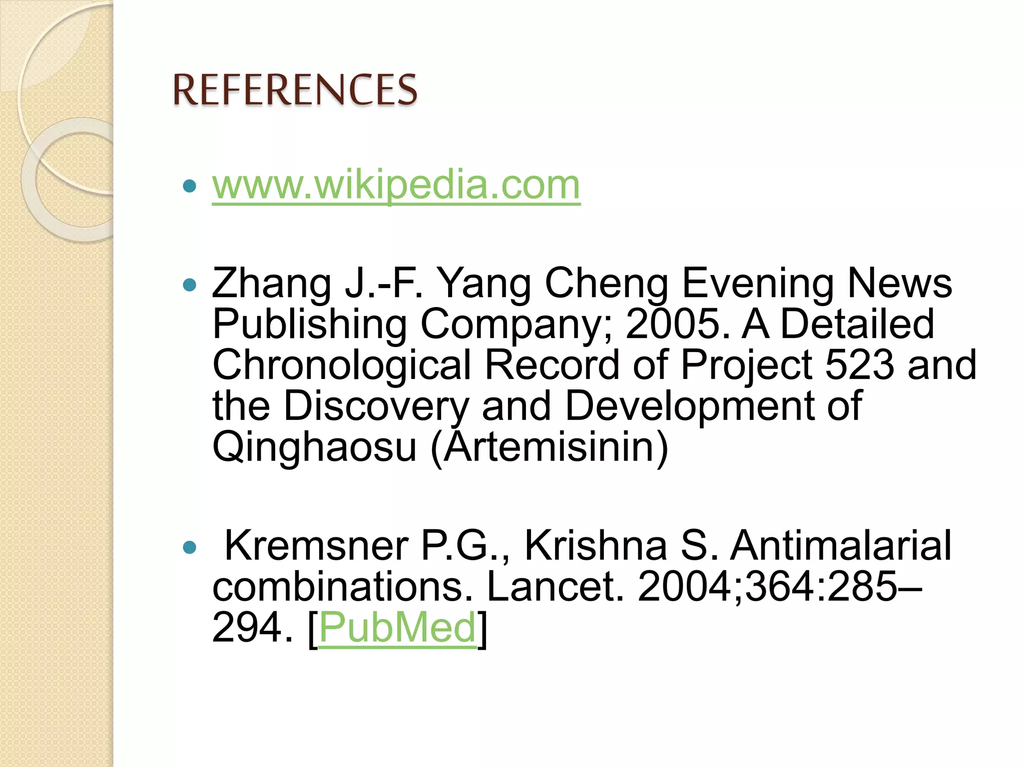 Artemisinin | PPTX