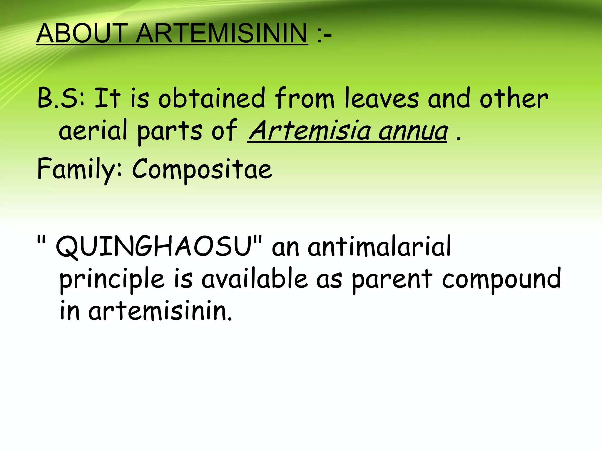 Artemisinin | PPT