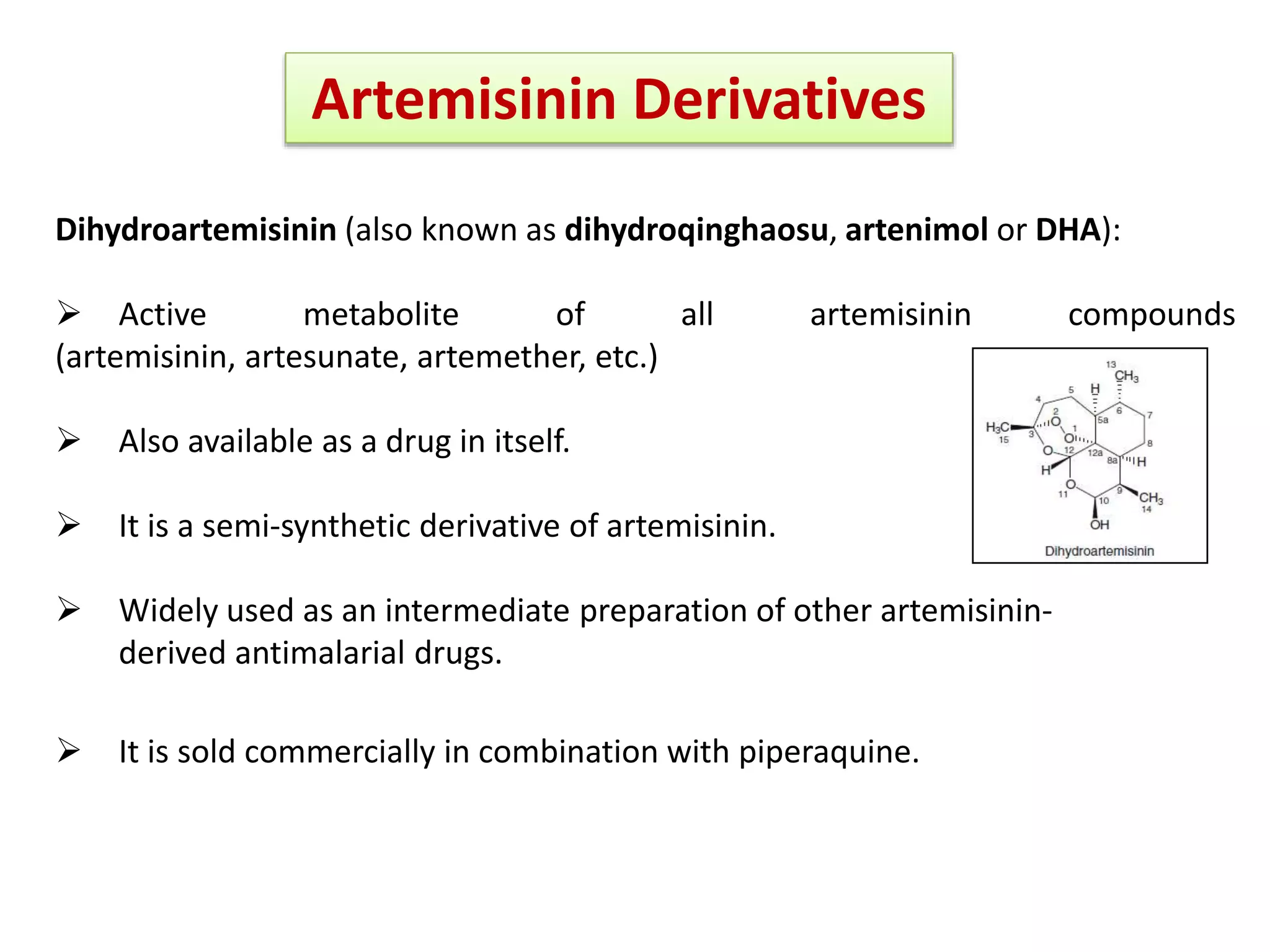 Artemisinin based combination therapy | PPTX