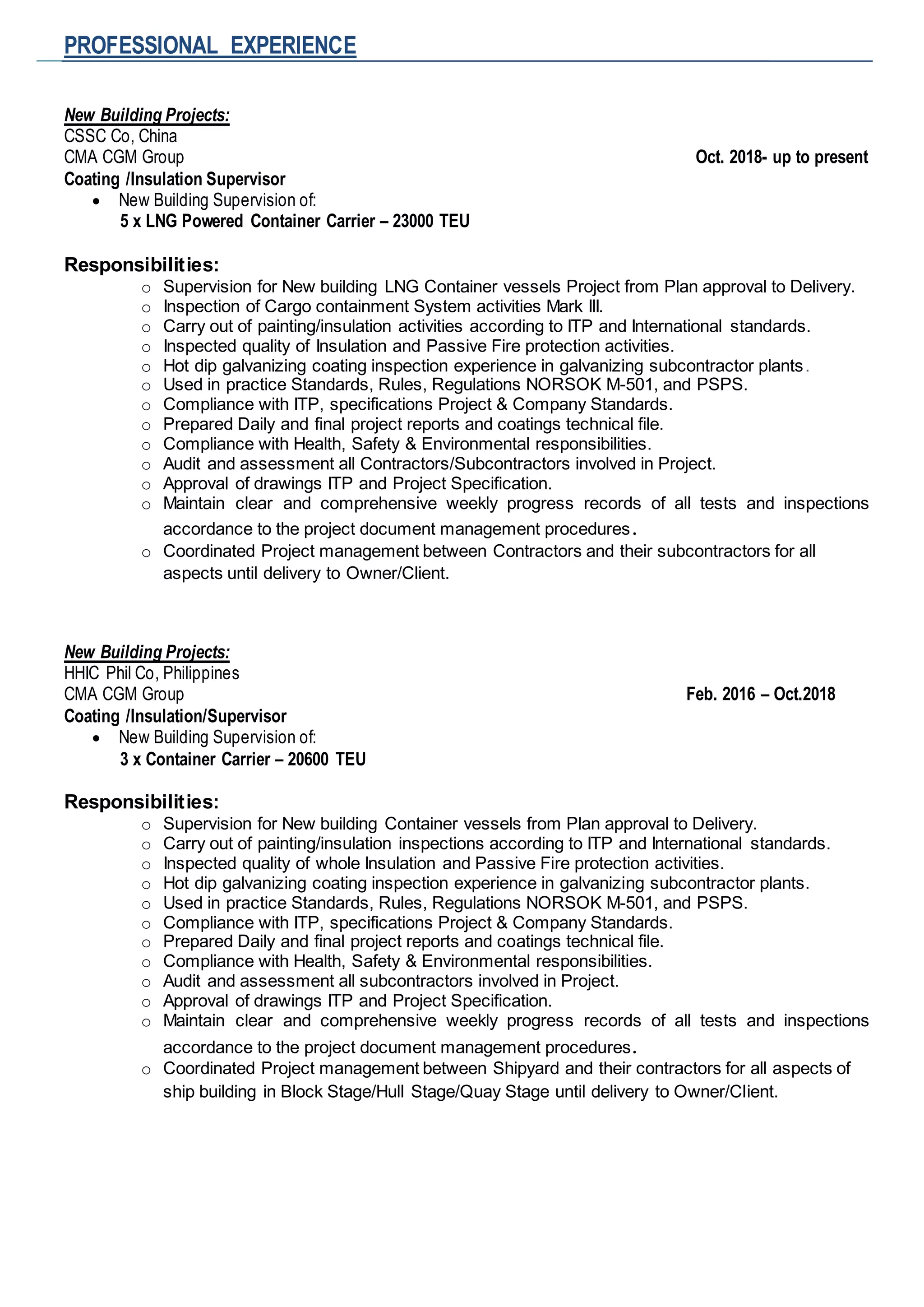 COATING/ INSULATION/ PASSIVE FIRE PROTECTION /SUPERVISOR | DOC