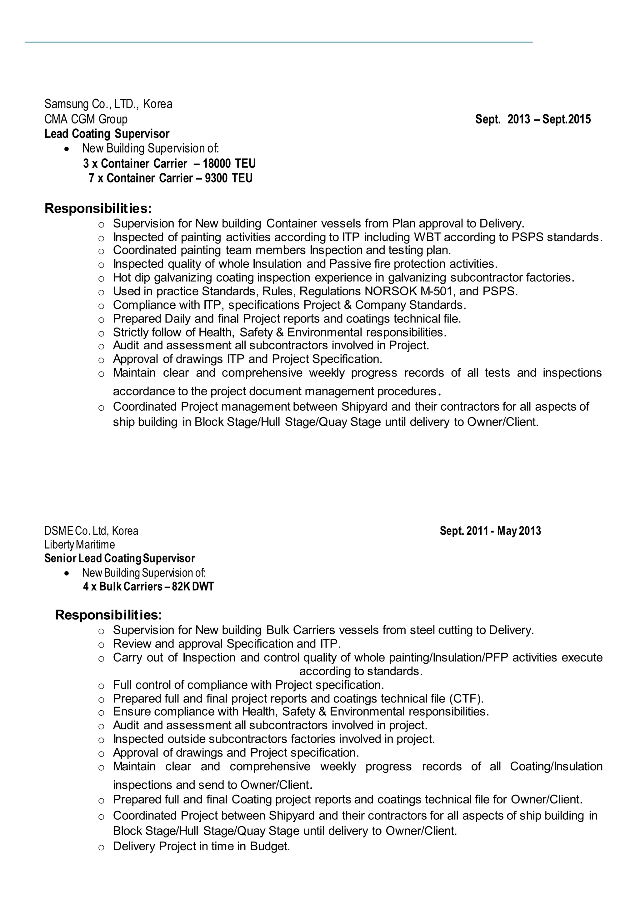 COATING/ INSULATION/ PASSIVE FIRE PROTECTION /SUPERVISOR | DOC