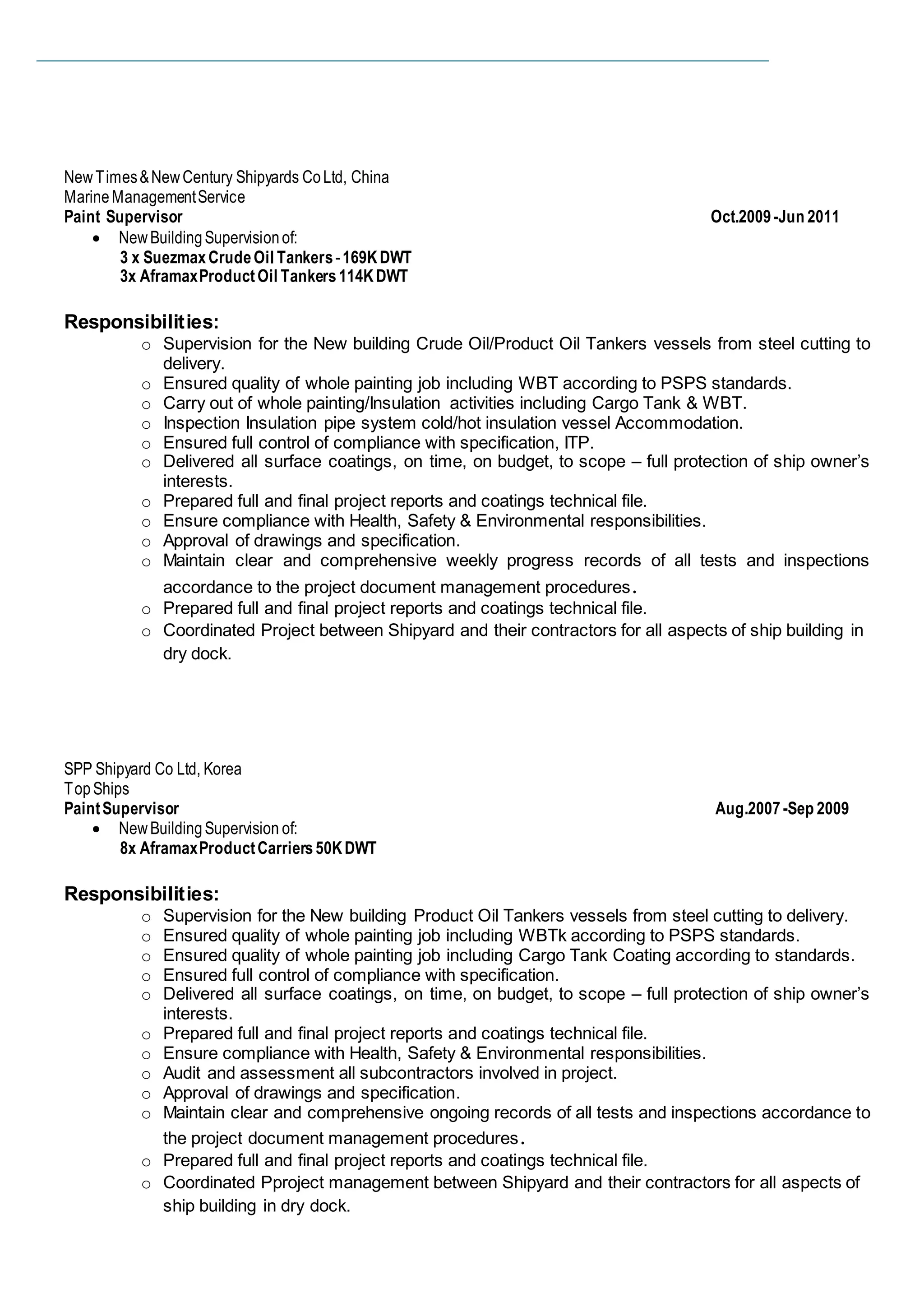 COATING/ INSULATION/ PASSIVE FIRE PROTECTION /SUPERVISOR | DOC