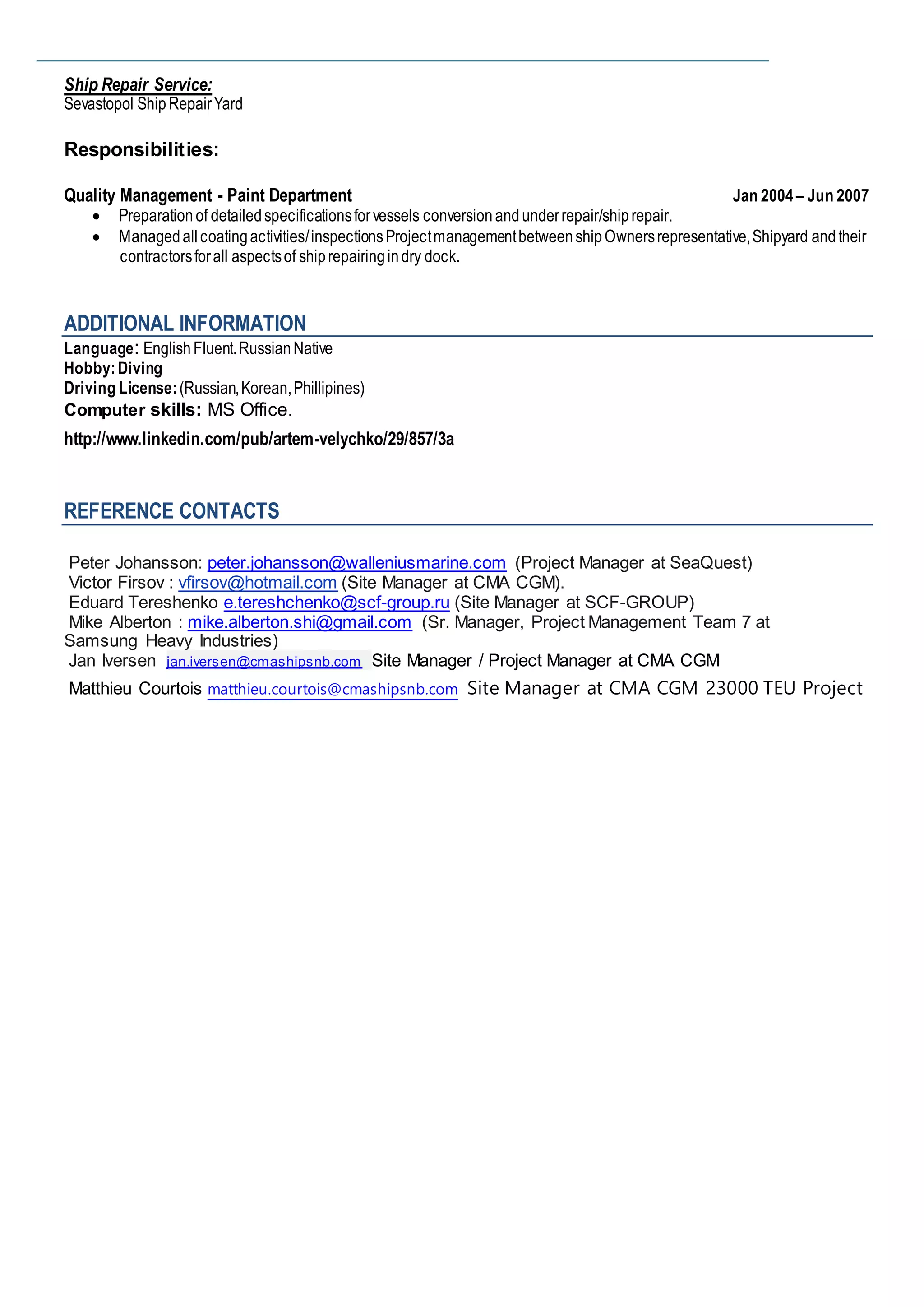 COATING/ INSULATION/ PASSIVE FIRE PROTECTION /SUPERVISOR | DOC