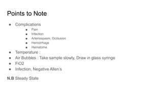Arterial blood gas ; Interpretation and Anaesthetic considerations | PDF