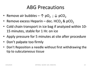 Arterial blood gas analysis | PPTX