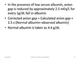 Arterial blood gas analysis | PPTX