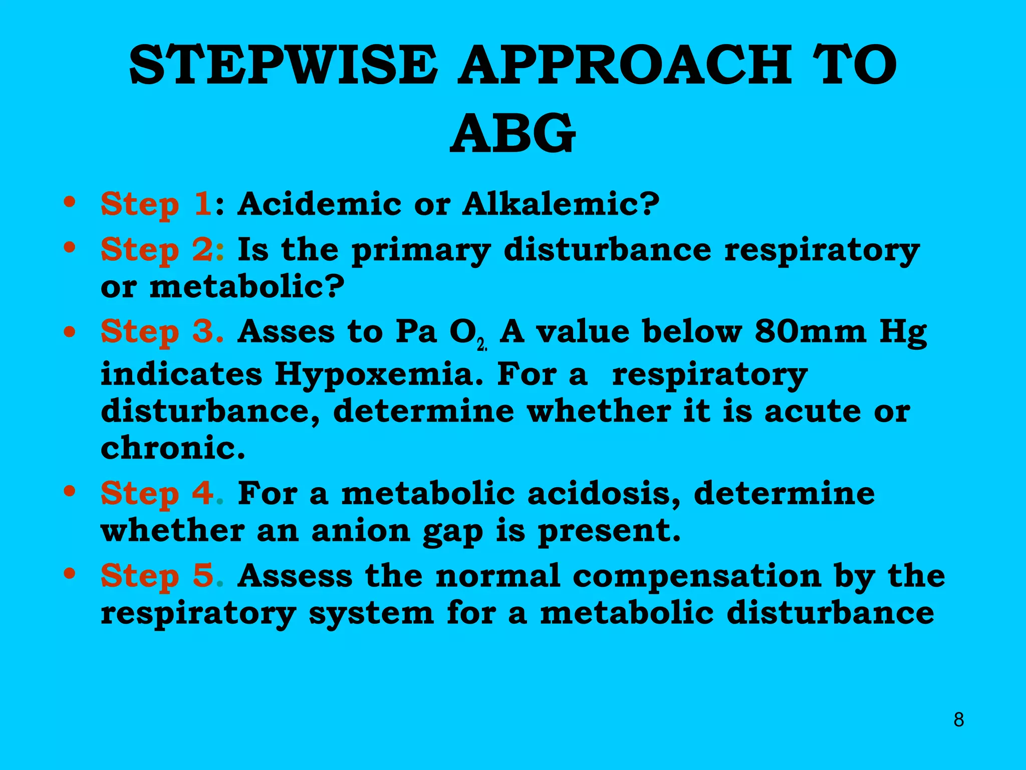 Arterial blood gas analysis in clinical practice (2) | PPT