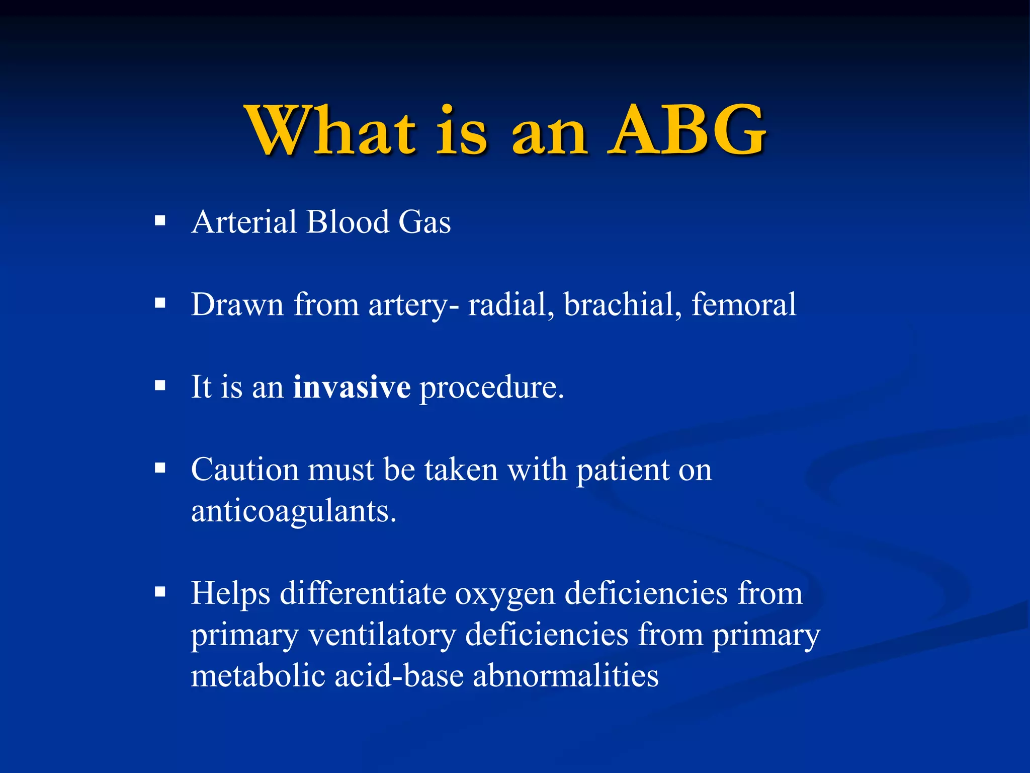 Arterial blood gases | PPT