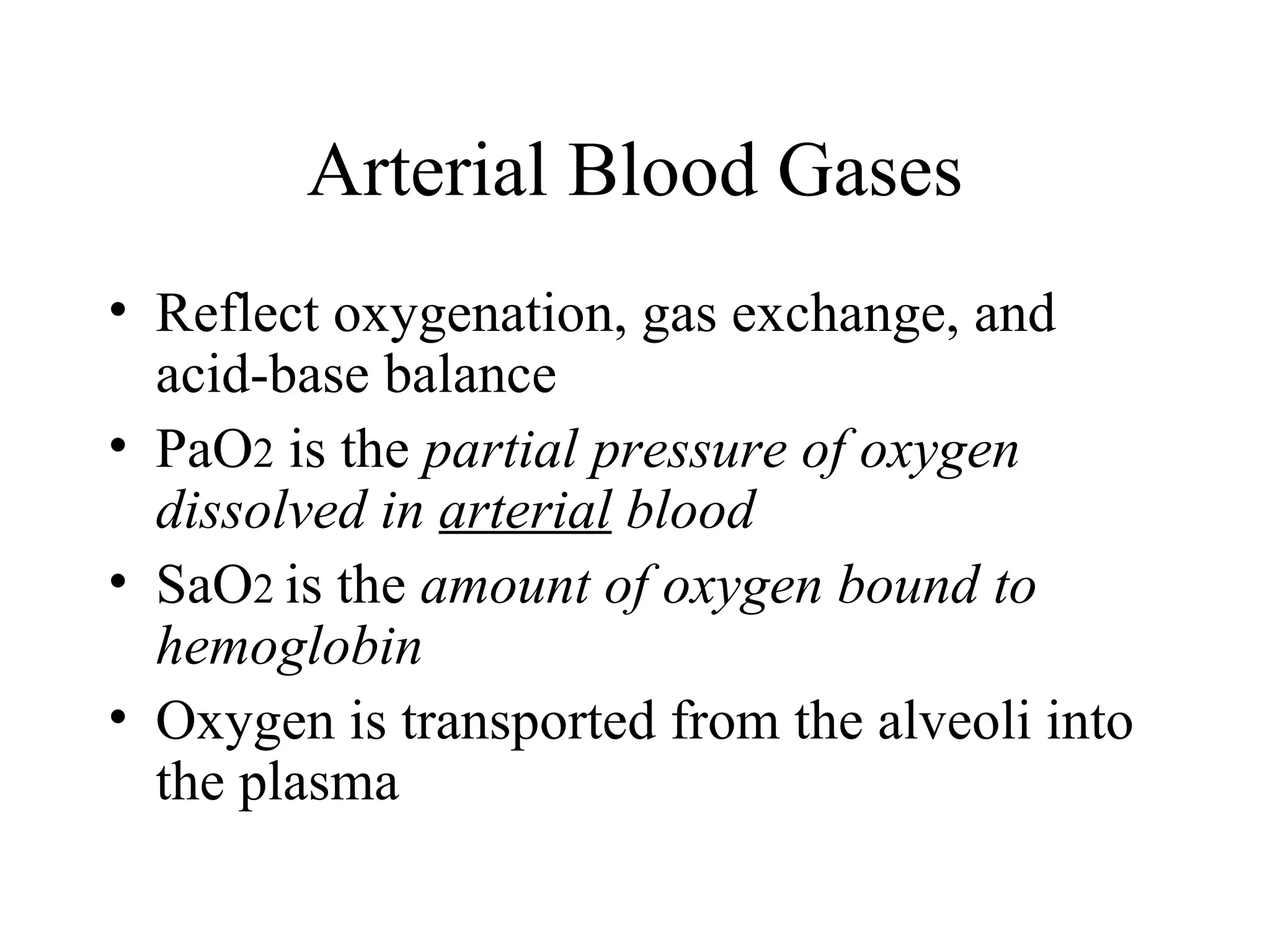 Arterial Blood Gases (2) | PPT | Lung and Respiratory Health | Diseases ...