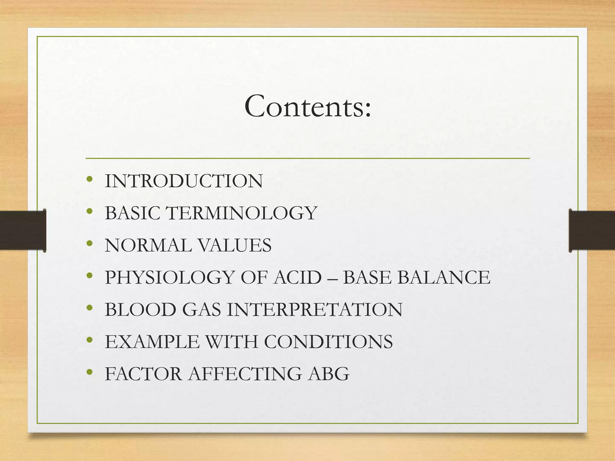 Arterial blood gases analysis | PPT
