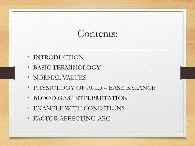 Arterial blood gases analysis | PPT