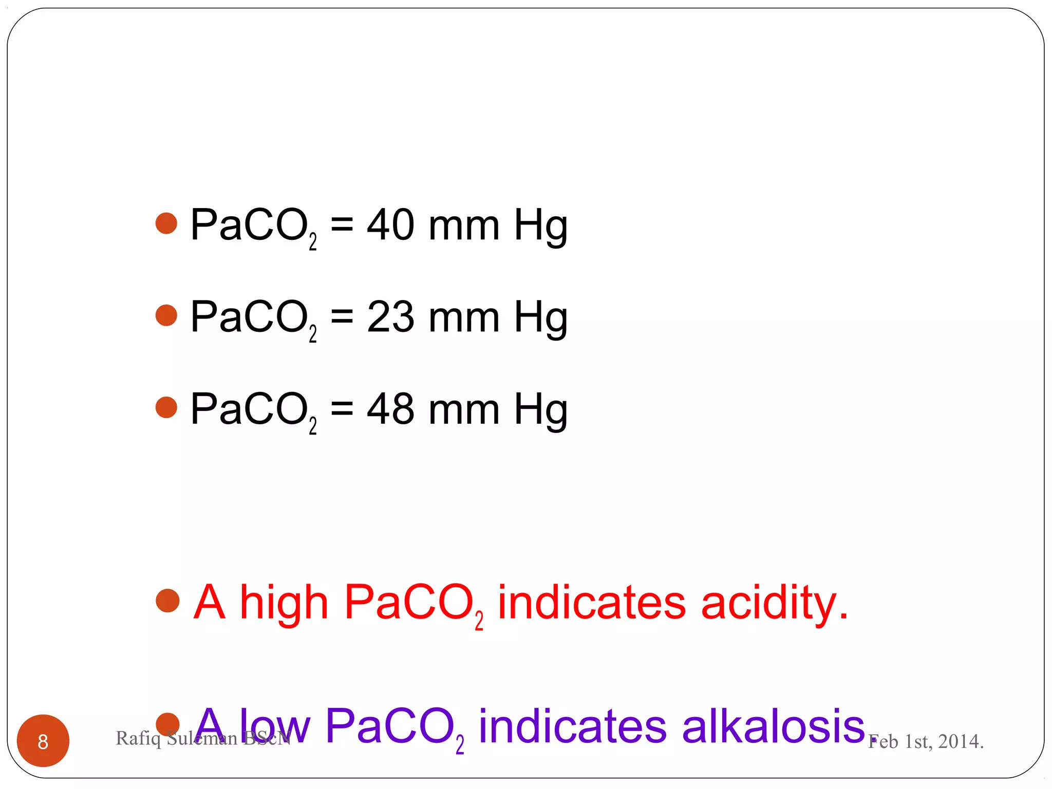 Arterial blood gases Rafiq Suleman BScN (Post RN) | PPT