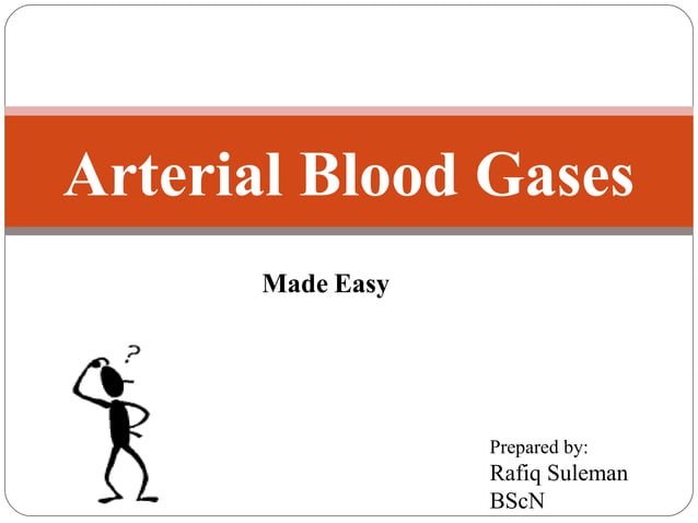Arterial blood gases Rafiq Suleman BScN (Post RN) | PPT