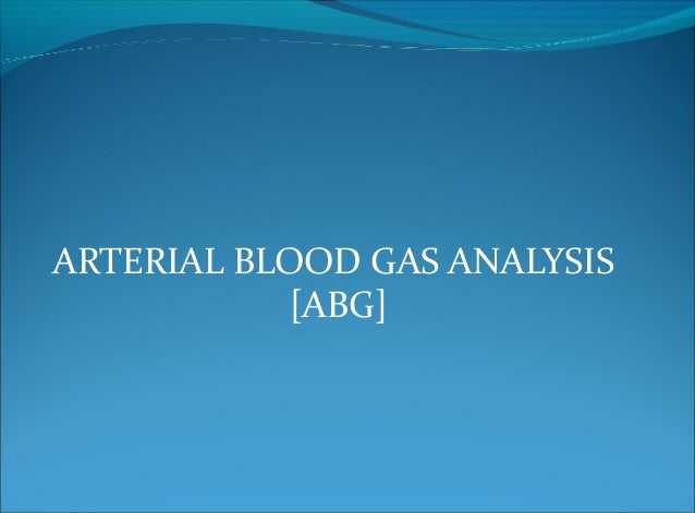 Arterial blood gas interpretation