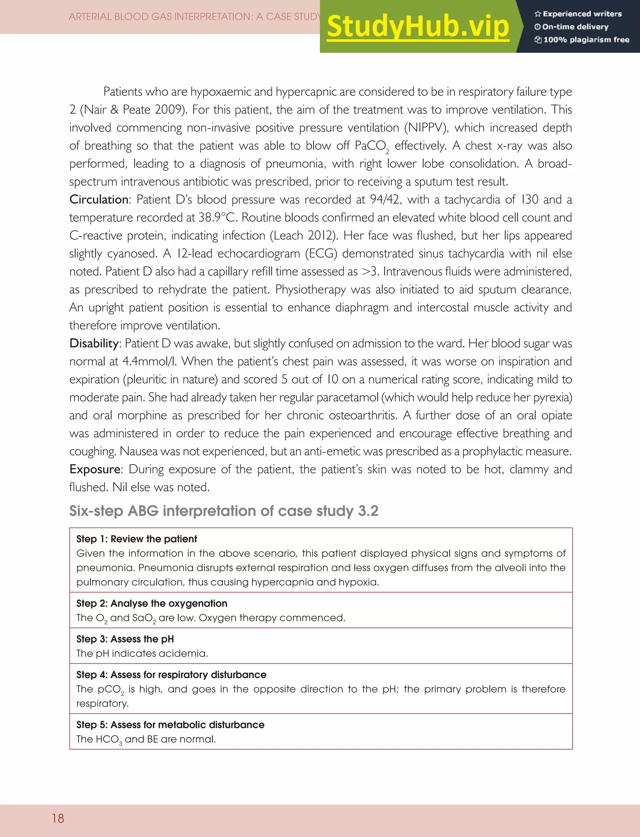 Arterial Blood Gas Interpretation A Case Study Approach | PDF