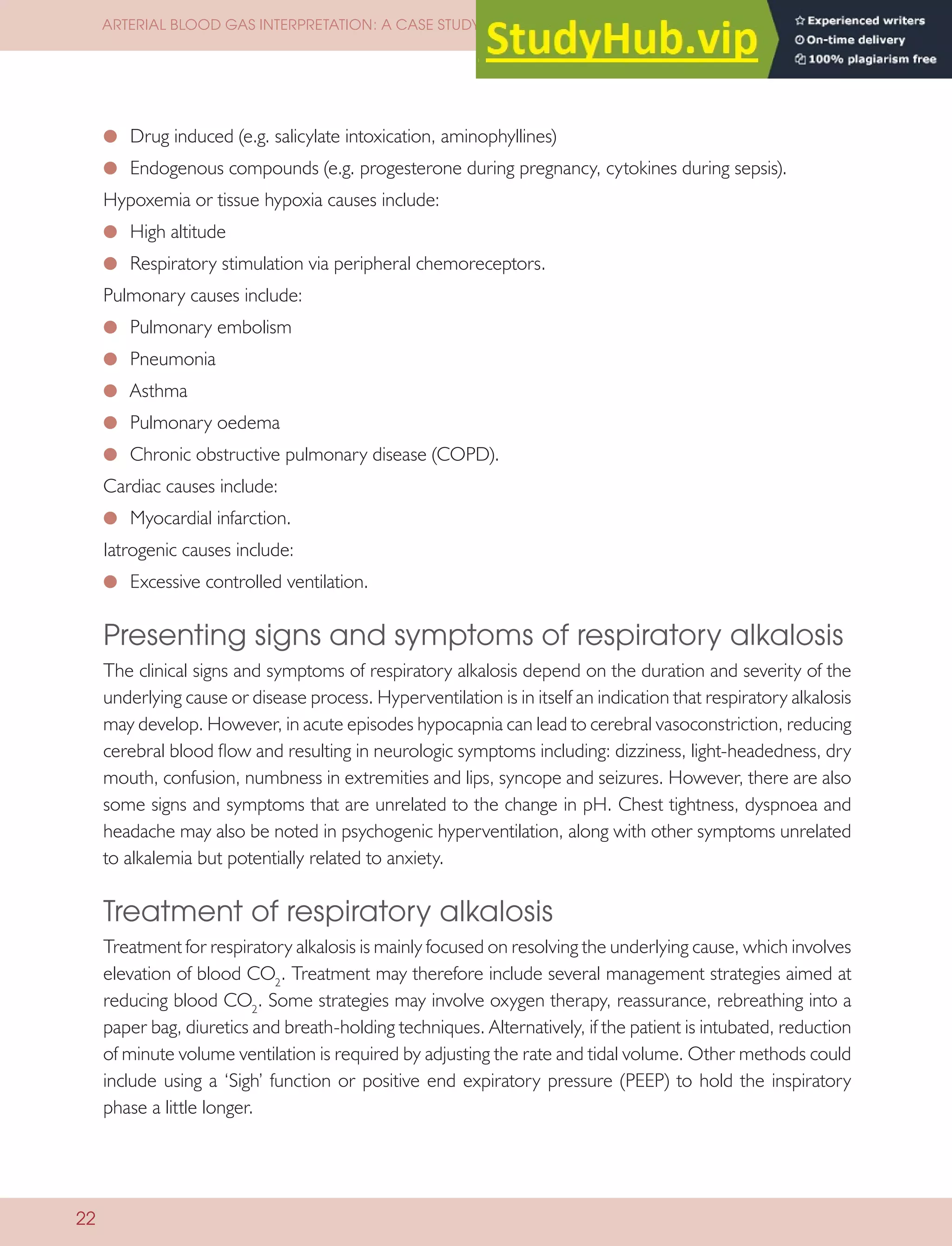 Arterial Blood Gas Interpretation A Case Study Approach | PDF