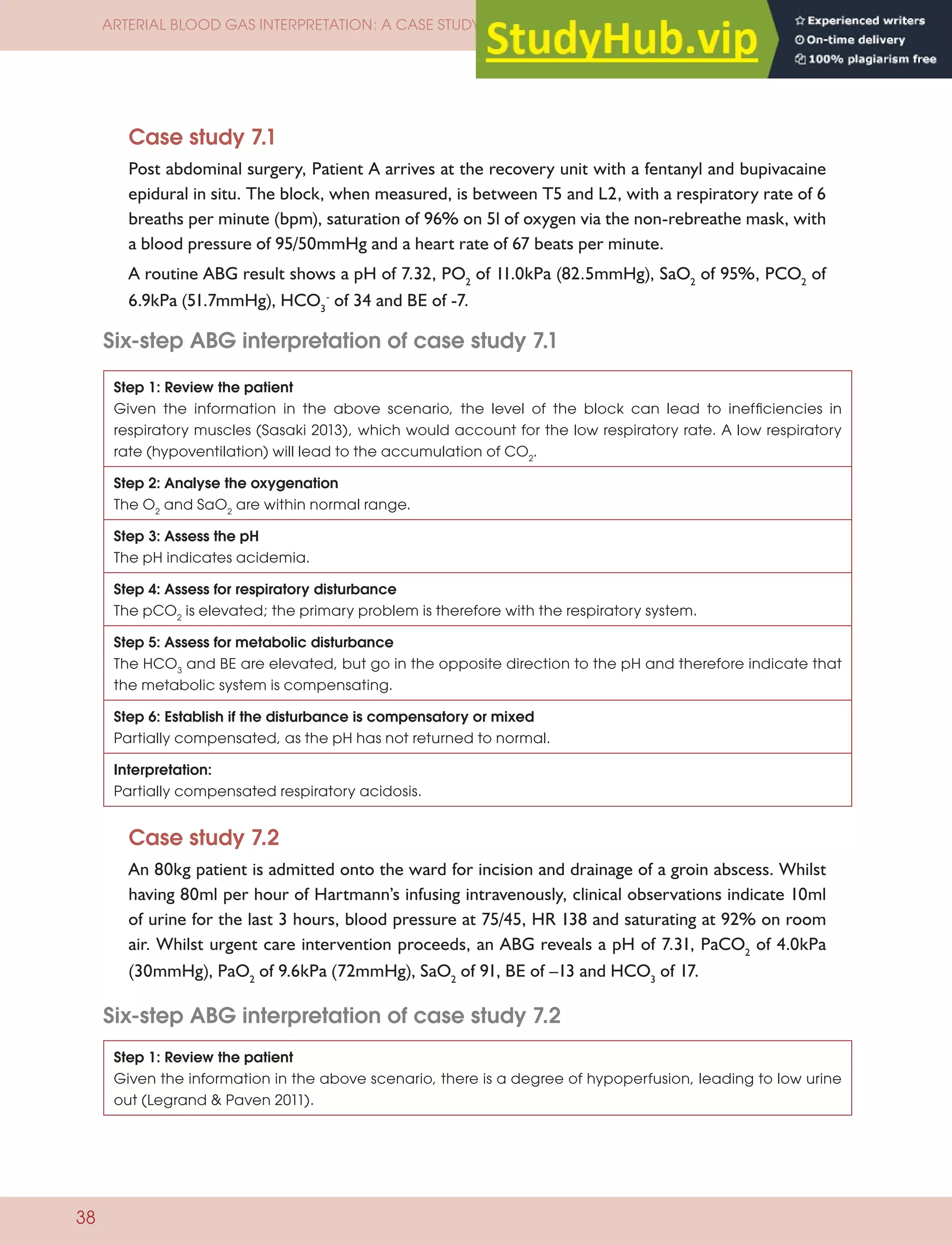 Arterial Blood Gas Interpretation A Case Study Approach | PDF