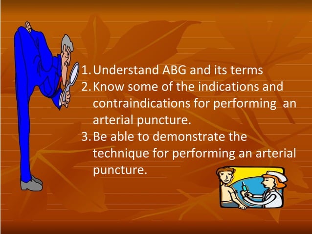 Arterial Blood Bas (ABG) Procedure and Interpretation | PPT | First Aid ...