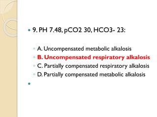 Arterial blood gas quiz | PDF