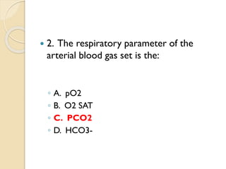 Arterial blood gas quiz | PDF