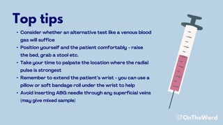 Arterial Blood Gas Sampling PowerPoint (OnTheWard.com) | PPT
