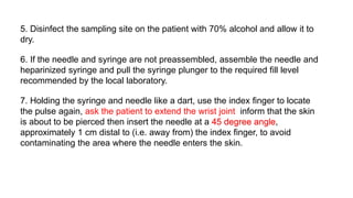ABG procedure WHO guidelines and normal values of parameters. | PPTX ...