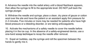 ABG procedure WHO guidelines and normal values of parameters. | PPTX