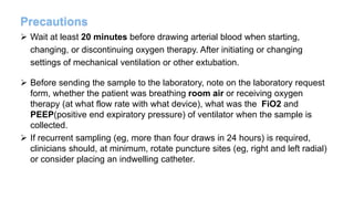 ABG procedure WHO guidelines and normal values of parameters. | PPTX