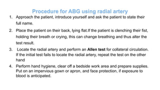 ABG procedure WHO guidelines and normal values of parameters. | PPTX ...