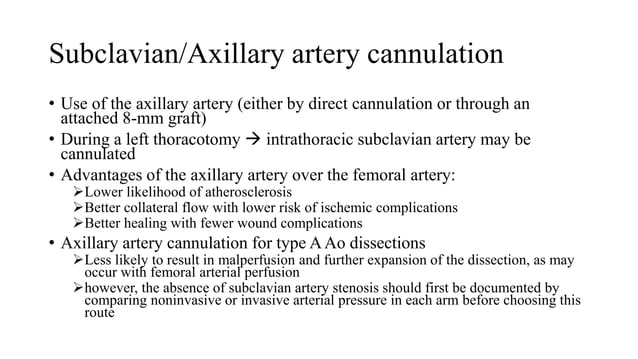 Arterial Cannulation in cardio thoracic surgery | PPTX