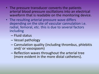 Arterial line analysis | PPTX