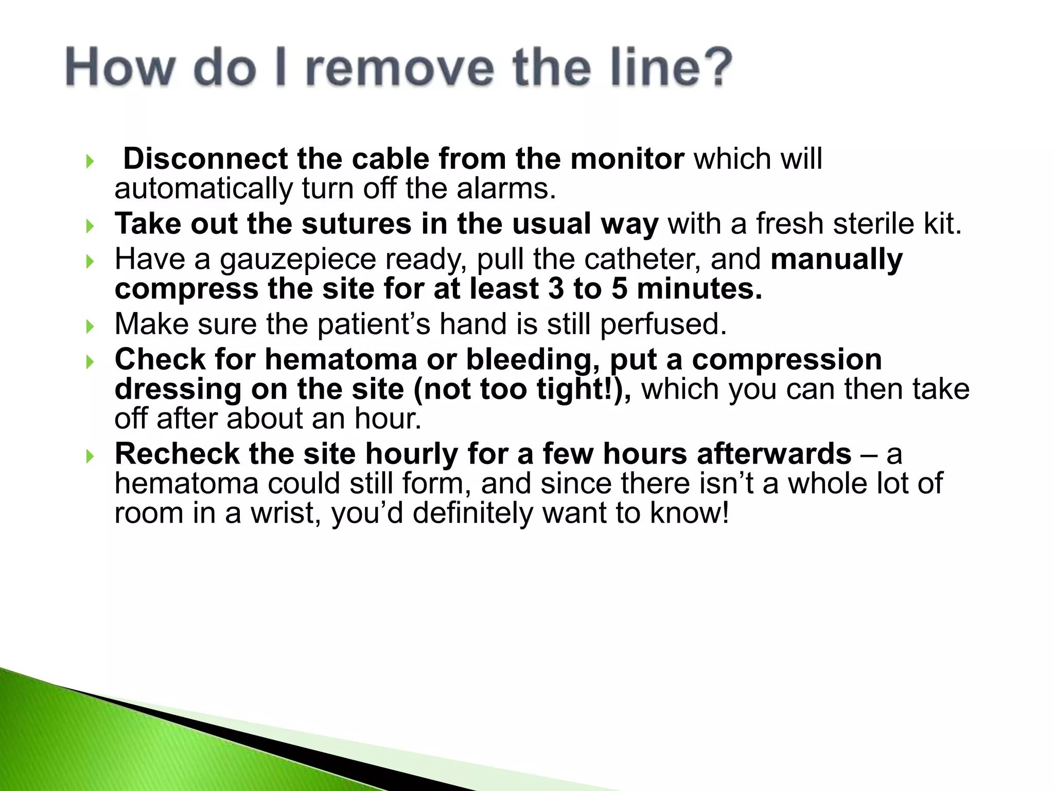 Arterial line insertion | PPTX