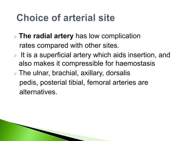 Arterial line insertion | PPTX | First Aid | Injuries