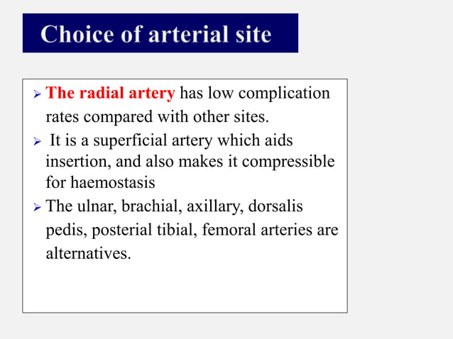 Arterial lines by Dr.Tinku Joseph | PPTX | First Aid | Injuries