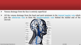 Arterial supply & venous drainage of head and neck manohar | PPTX