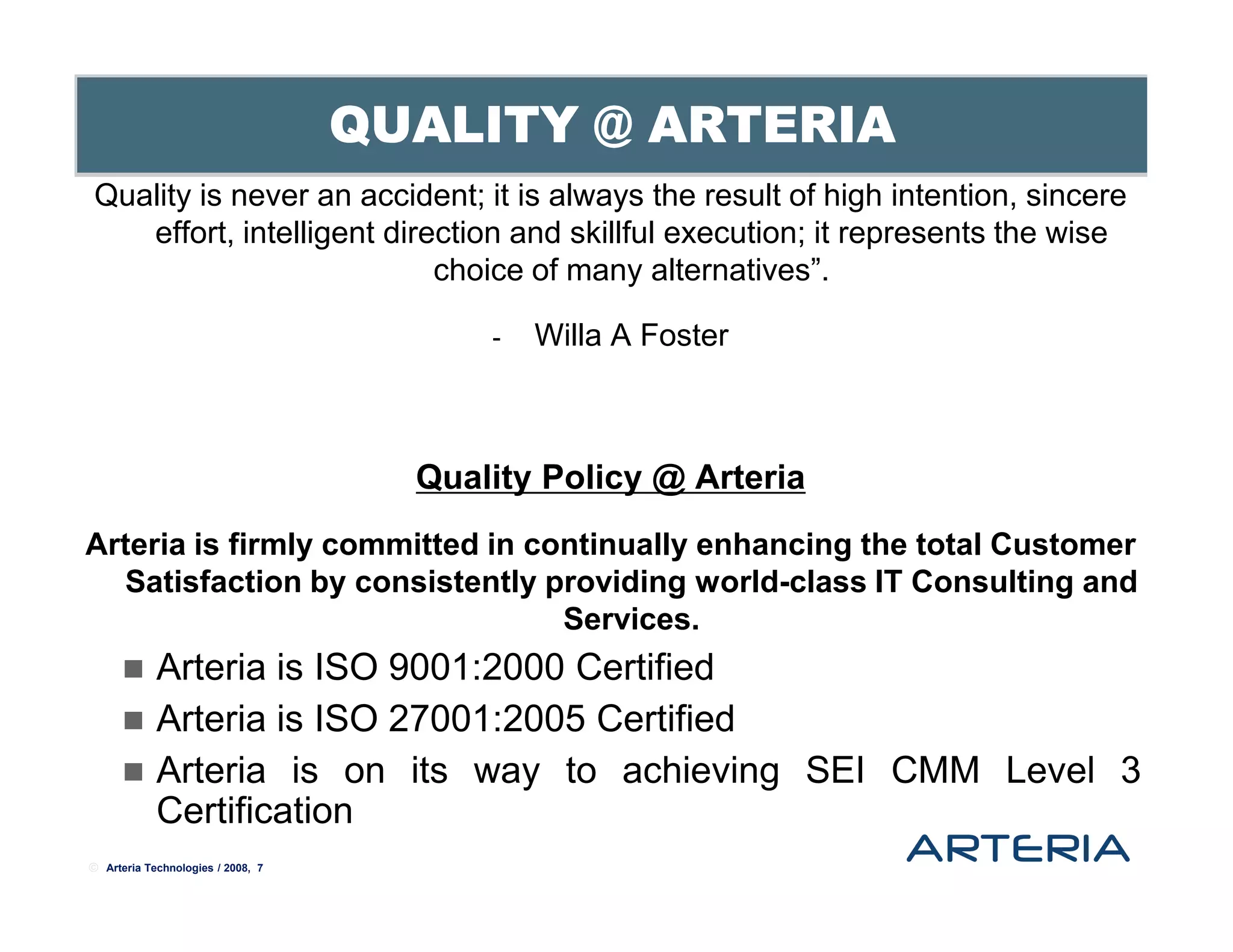 Arteria Profile | PDF