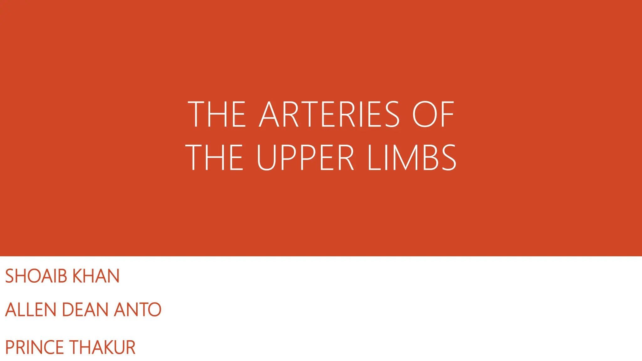 ARTERIES OF THE UPPER LIMB PPT ANATOMY PDF | PDF