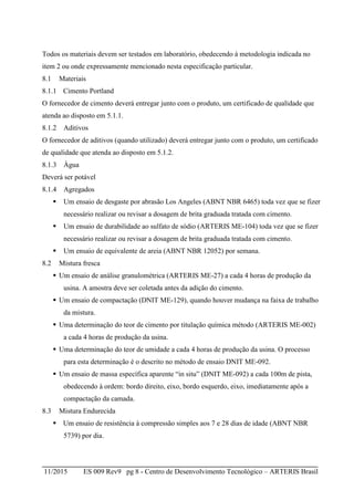 Arteris es 009 brita graduada tratada com cimento - bgtc rev 09 | PDF