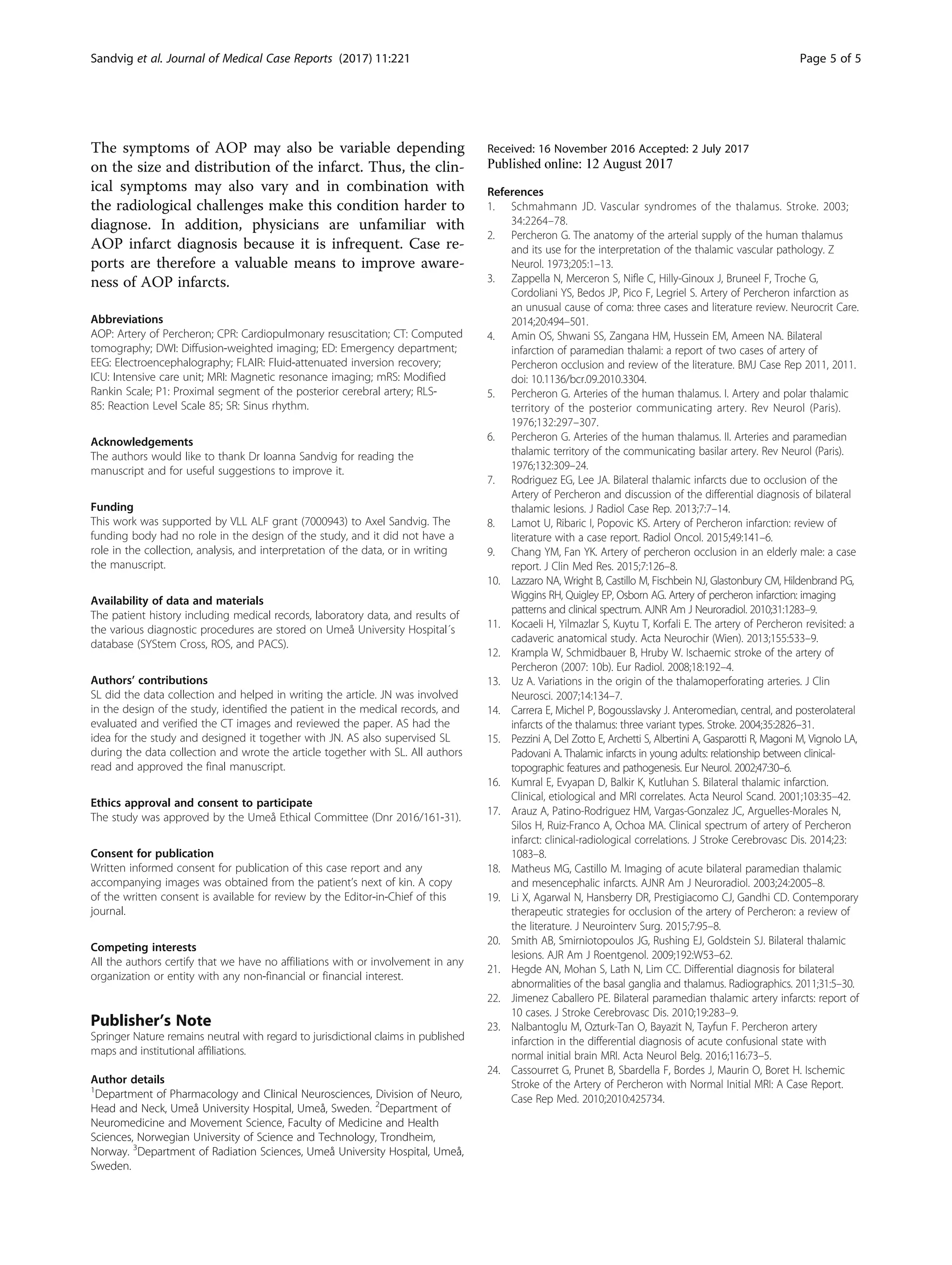 Artery of percheron infarct | PDF