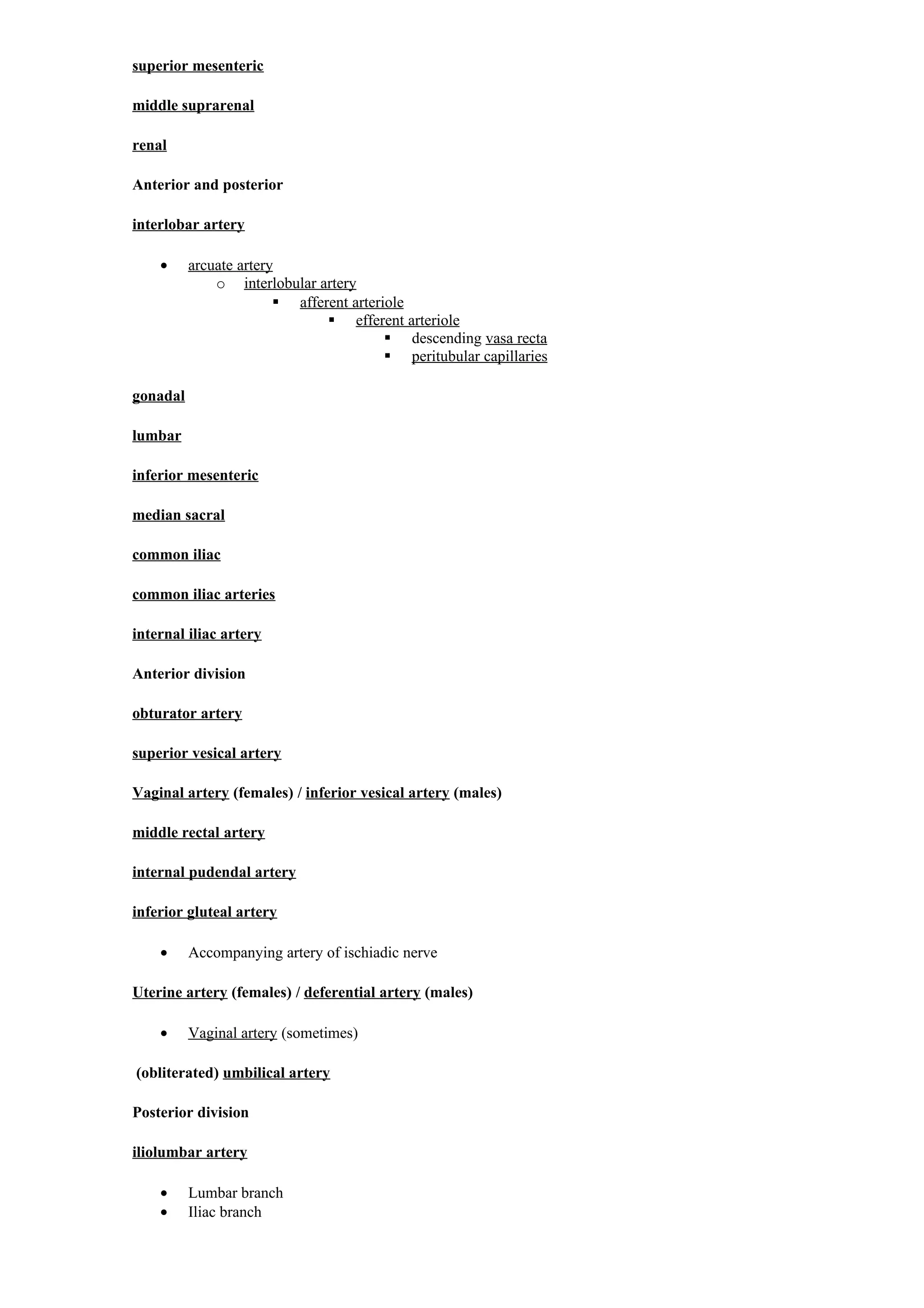 Rubzzzz's notes on Artery system | DOC