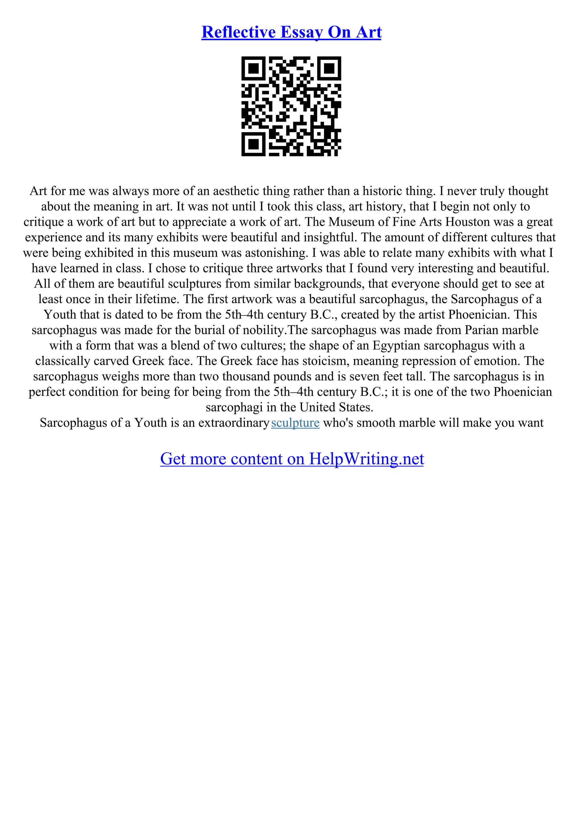 Art Essay Sample | PDF