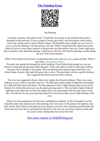 Art Essay Sample | PDF