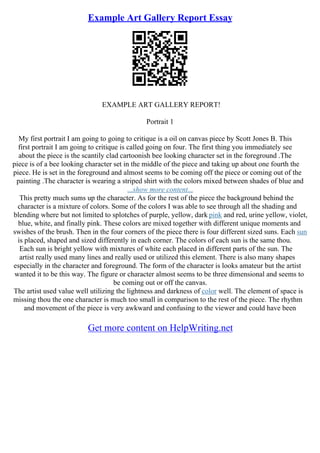 Art Essay Sample | PDF